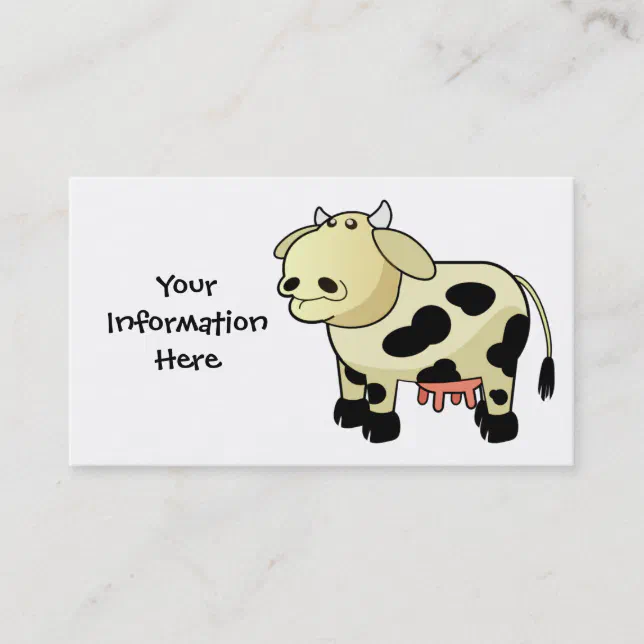 Cartoon Dairy Cow Business Cards | Zazzle