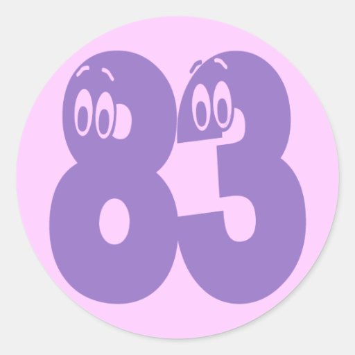 CARTOON EYES NUMBER 83 CLASSIC ROUND STICKER | Zazzle