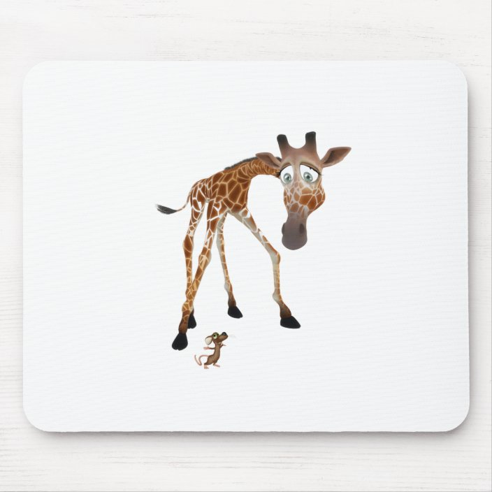 Cartoon Giraffe and Mouse Mouse Mat | Zazzle.co.uk