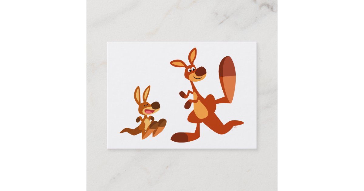 Cartoon Kangaroo Dad and Son ACEO/Business card | Zazzle