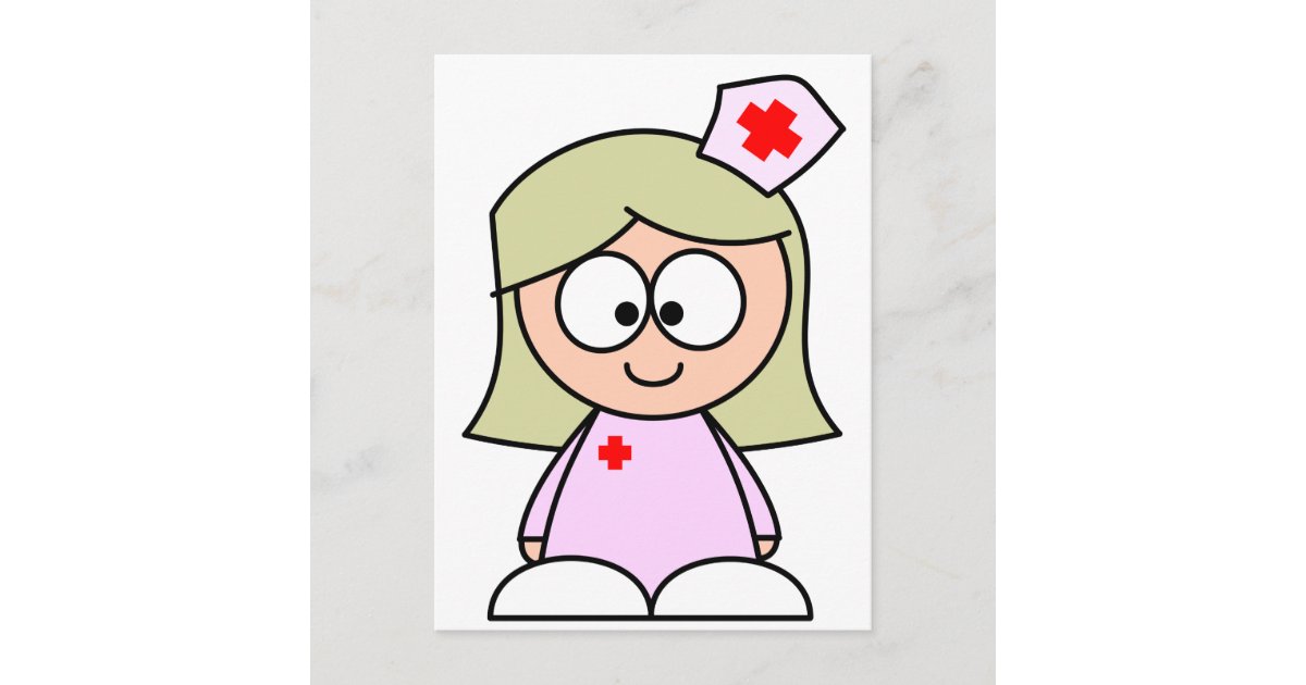 Cartoon Nurse Postcard | Zazzle