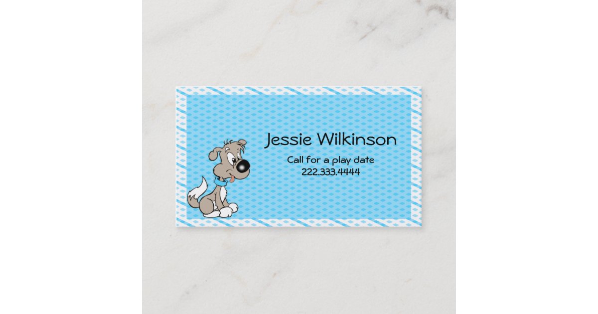 Cartoon Puppy Custom Playdate Card | Zazzle