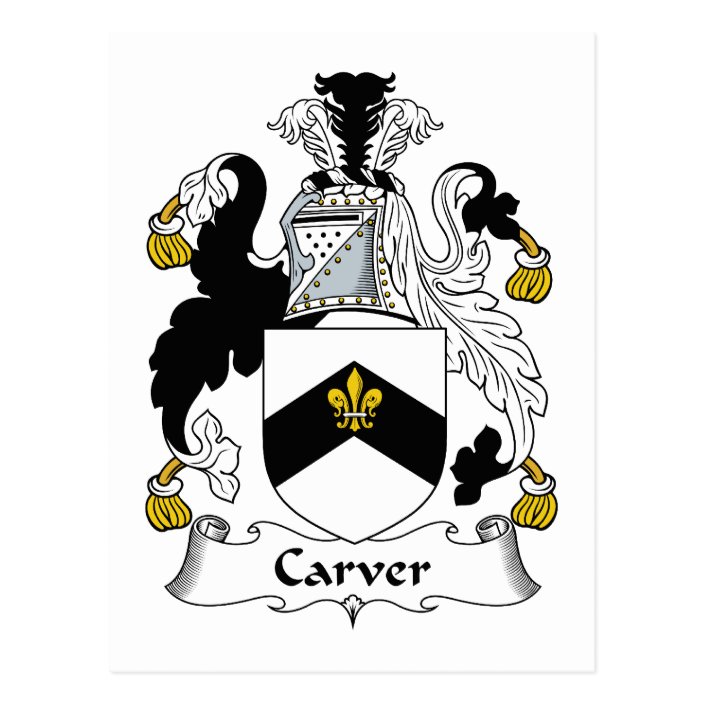 Carver Family Crest Postcard | Zazzle.co.uk