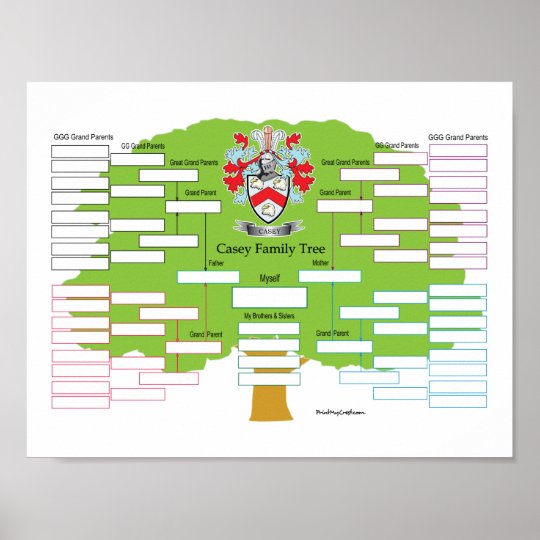 Casey-Family-Tree Poster | Zazzle.co.uk