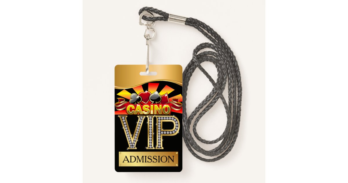 CASINO VIP Lanyard BADGE ID Badge | Zazzle