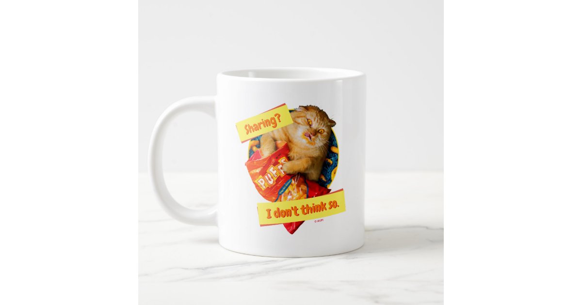 Cat Eating Cheese Puffs Large Coffee Mug | Zazzle
