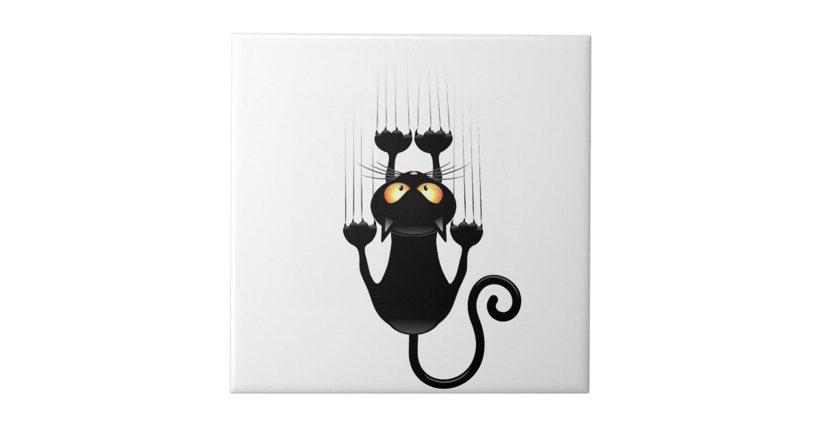 Cat Falling down fun cartoon character Tile | Zazzle