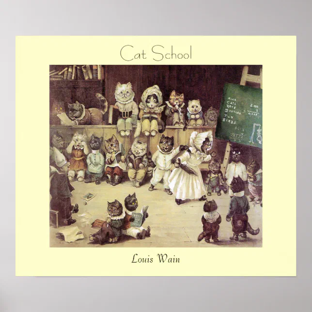 Cat School by Louis Wain Poster Print | Zazzle