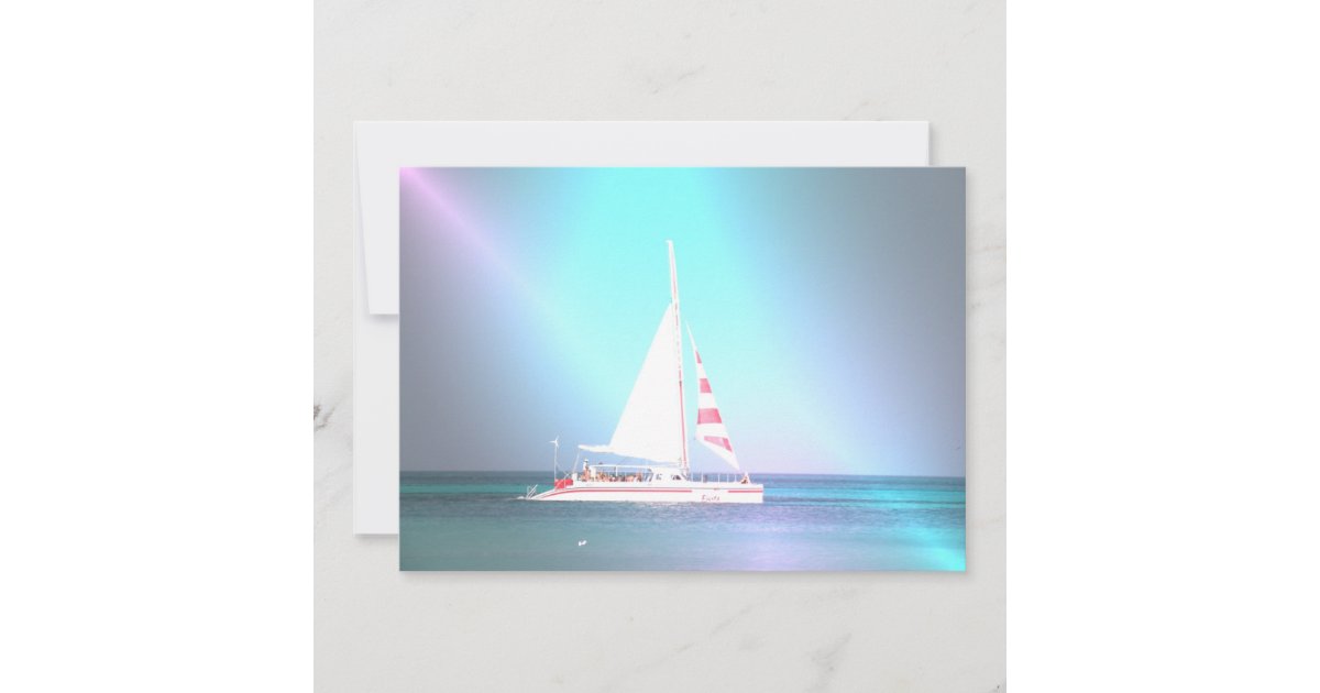 Catamaran Sailboat Invitation | Zazzle