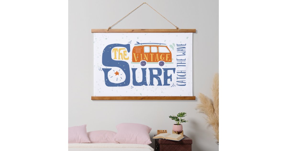 Catch The Wave Poster Hanging Tapestry | Zazzle