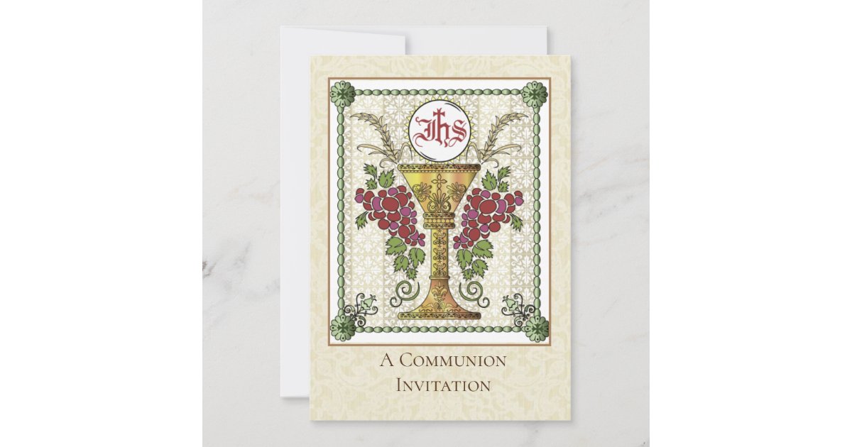Catholic Eucharist First Holy Communion Invitation | Zazzle