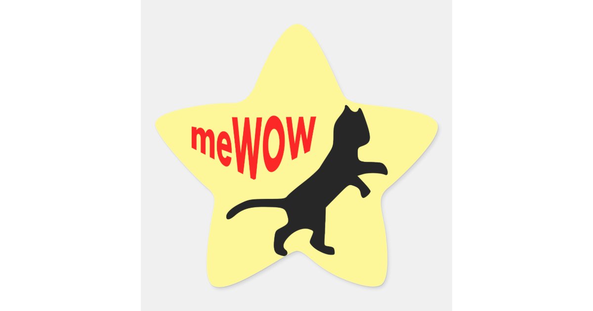 Cat's meWOW Star Great Job Sticker | Zazzle
