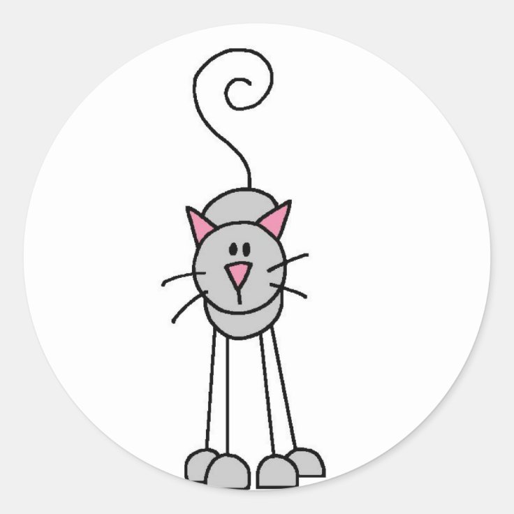 Cats Stick Figures Sticker | Zazzle