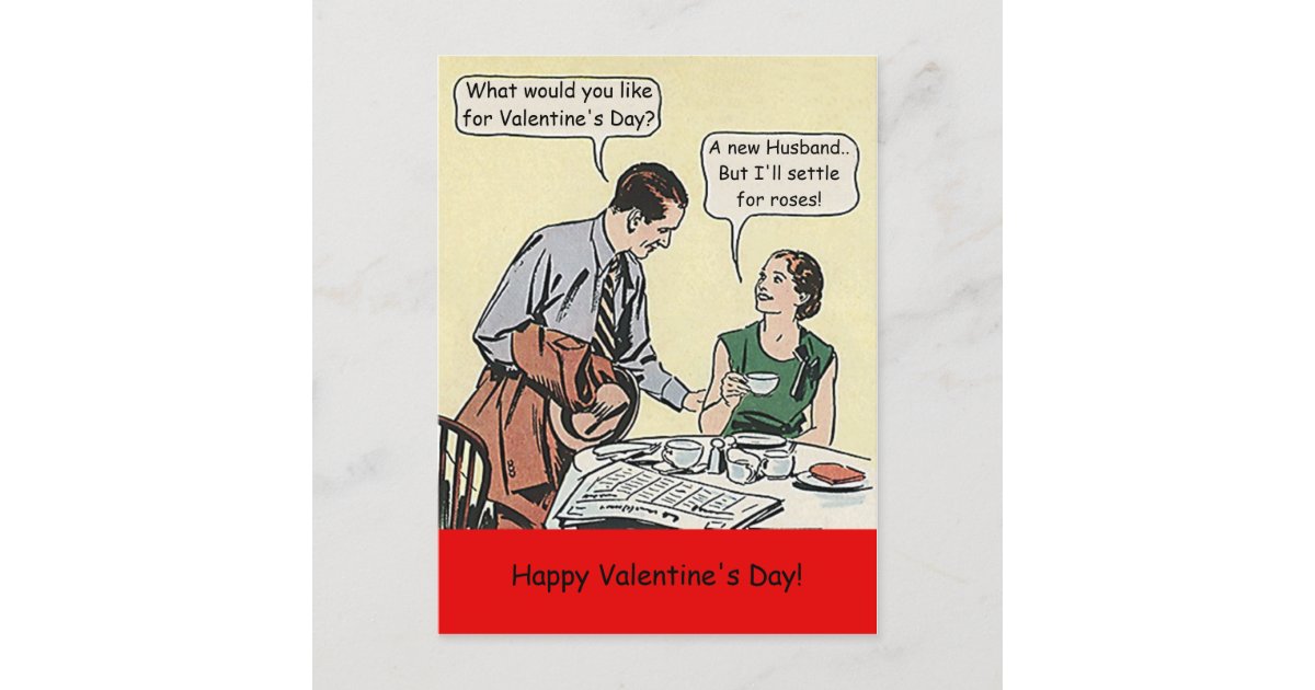 Caustic Humour Valentines Day comic couple funny P Holiday Postcard ...