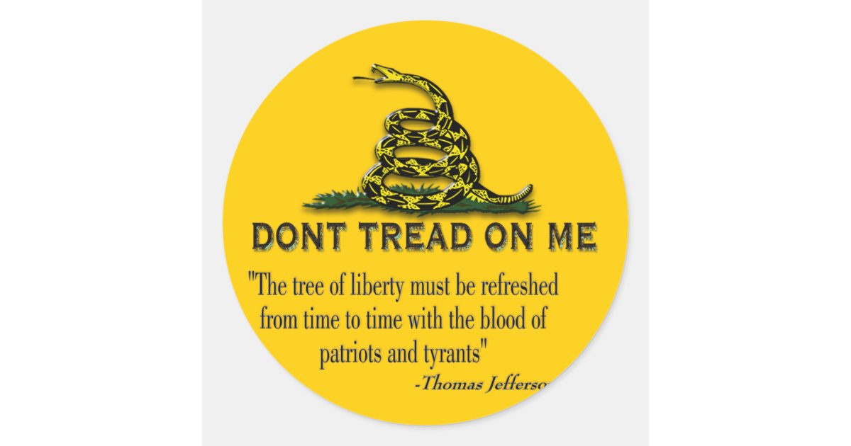 CAUTION "Don't Tread On Me" FLAG Classic Round Sticker | Zazzle