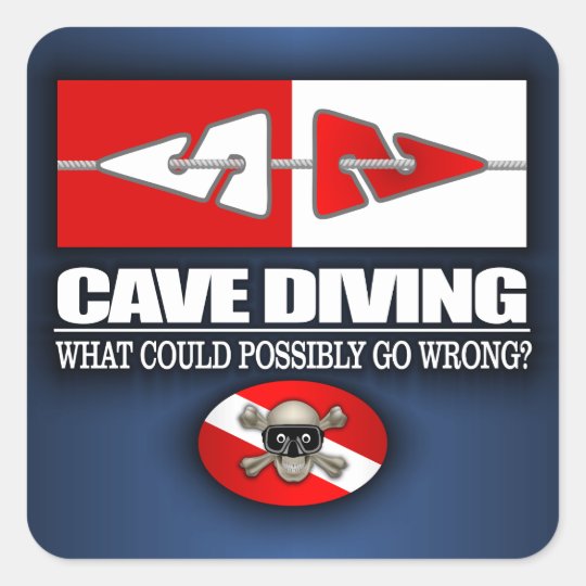Cave Diving (Line Markers) Square Sticker | Zazzle.co.uk