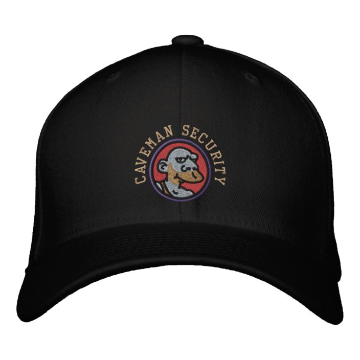 CAVEMAN SECURITY EMBROIDERED HAT | Zazzle.co.uk