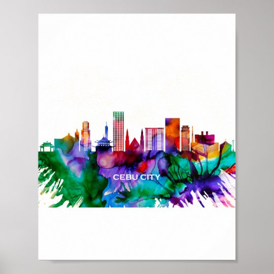 Cebu City Skyline Poster | Zazzle.co.uk