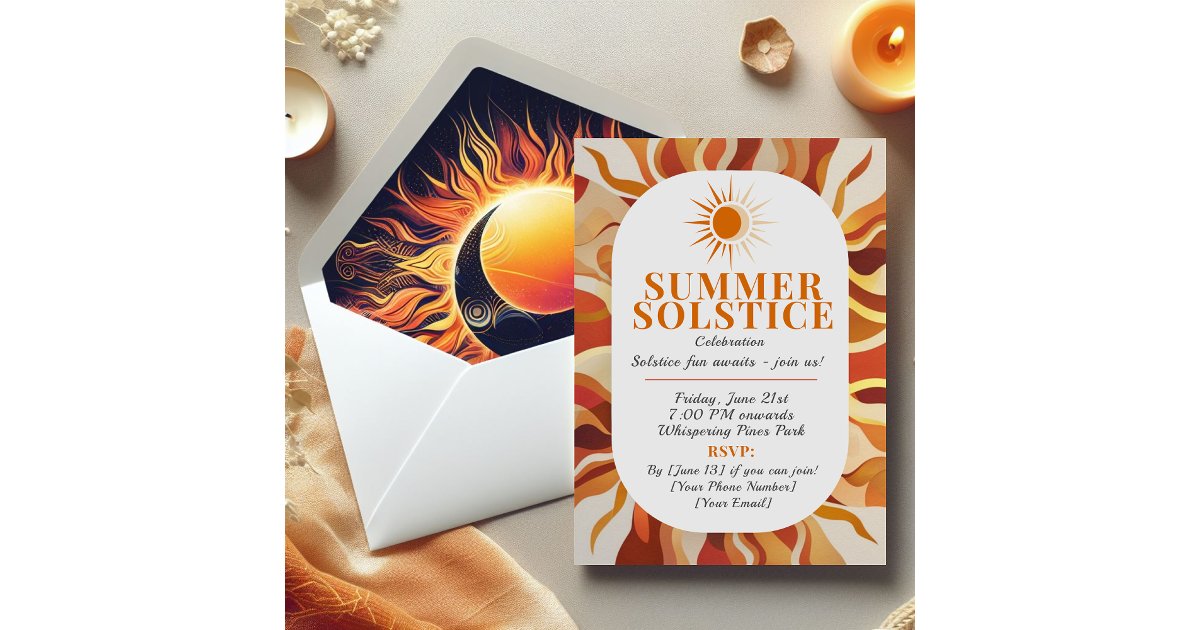 Celebrate the Light! Summer Solstice Gathering Invitation | Zazzle
