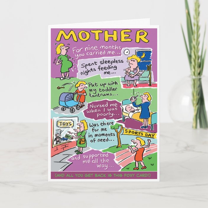 Celebrating Mum's Birthday. Mother Cartoons Card | Zazzle.co.uk