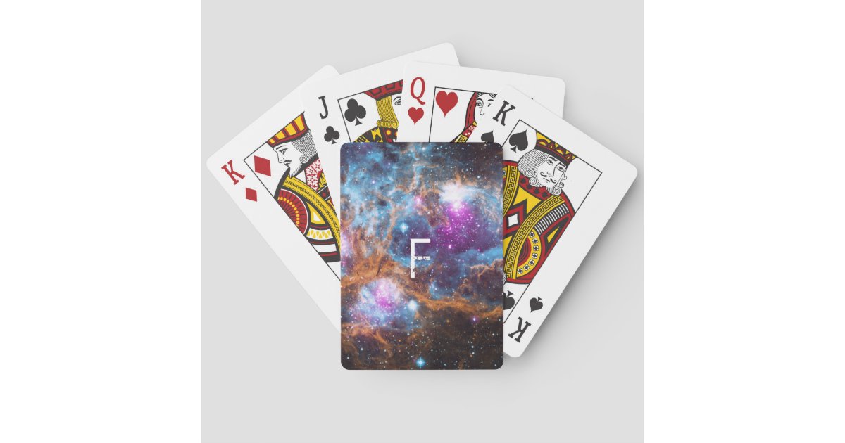 Celestial Galaxy | Monogram Playing Cards | Zazzle