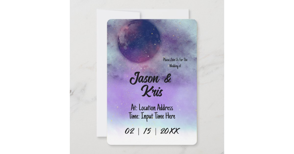 Celestial Wedding Invitation Moon Wedding Invite | Zazzle