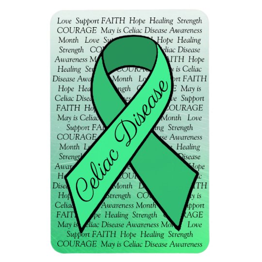 Celiac Disease Awareness Ribbon Green Magnet | Zazzle.co.uk