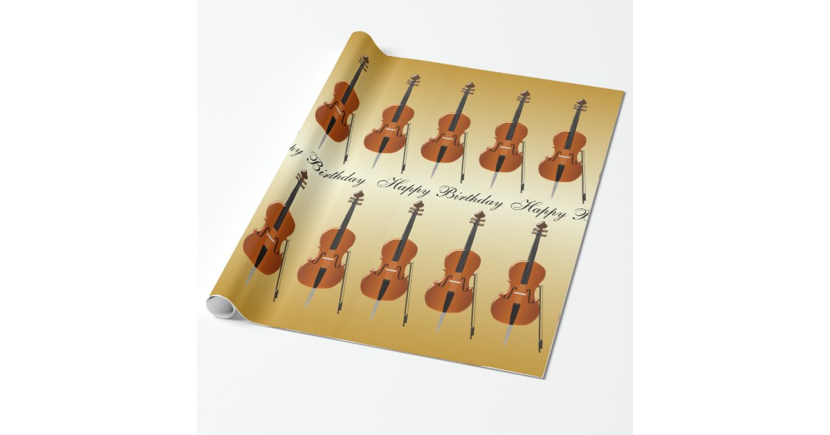 Cello Birthday Wrapping Paper | Zazzle