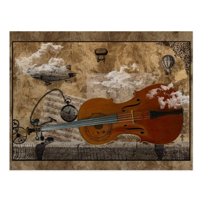 Cello Steampunk Suite Postcard | Zazzle.co.uk