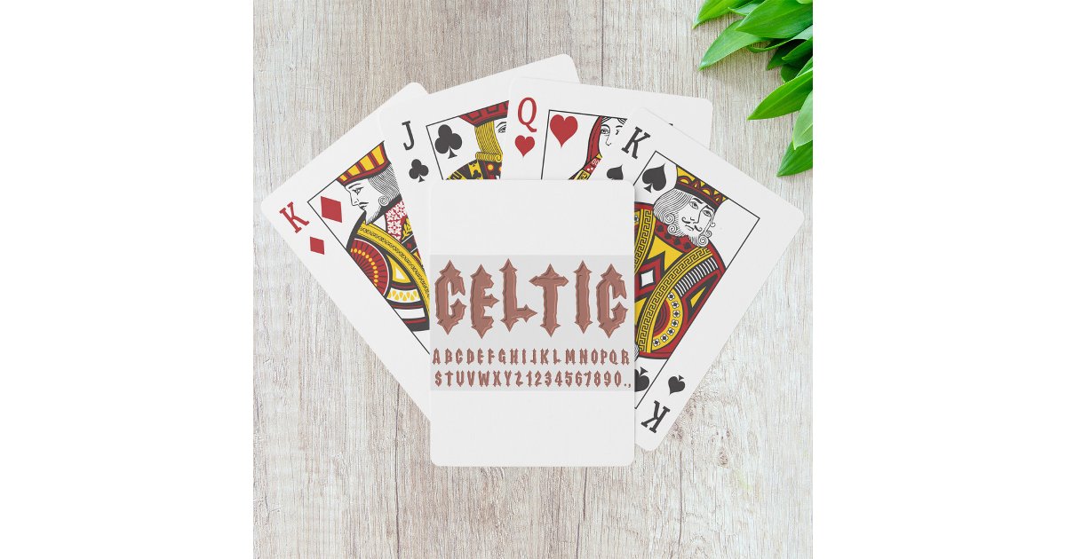 Celtic Alphabet Font Playing Cards | Zazzle