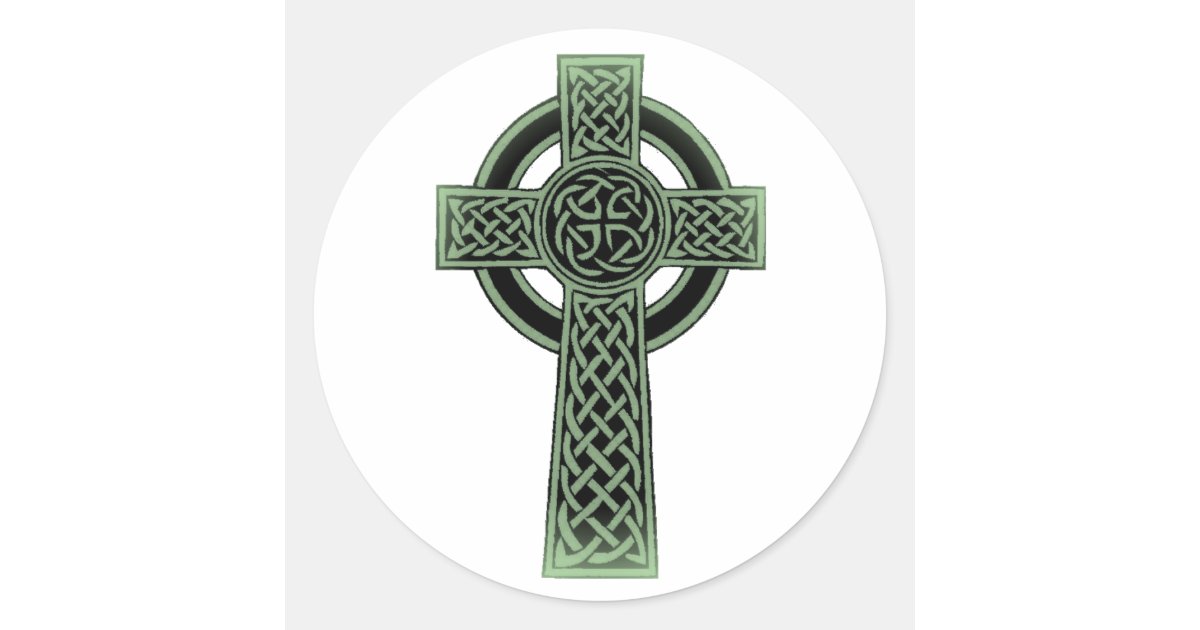 Celtic Cross Classic Round Sticker | Zazzle