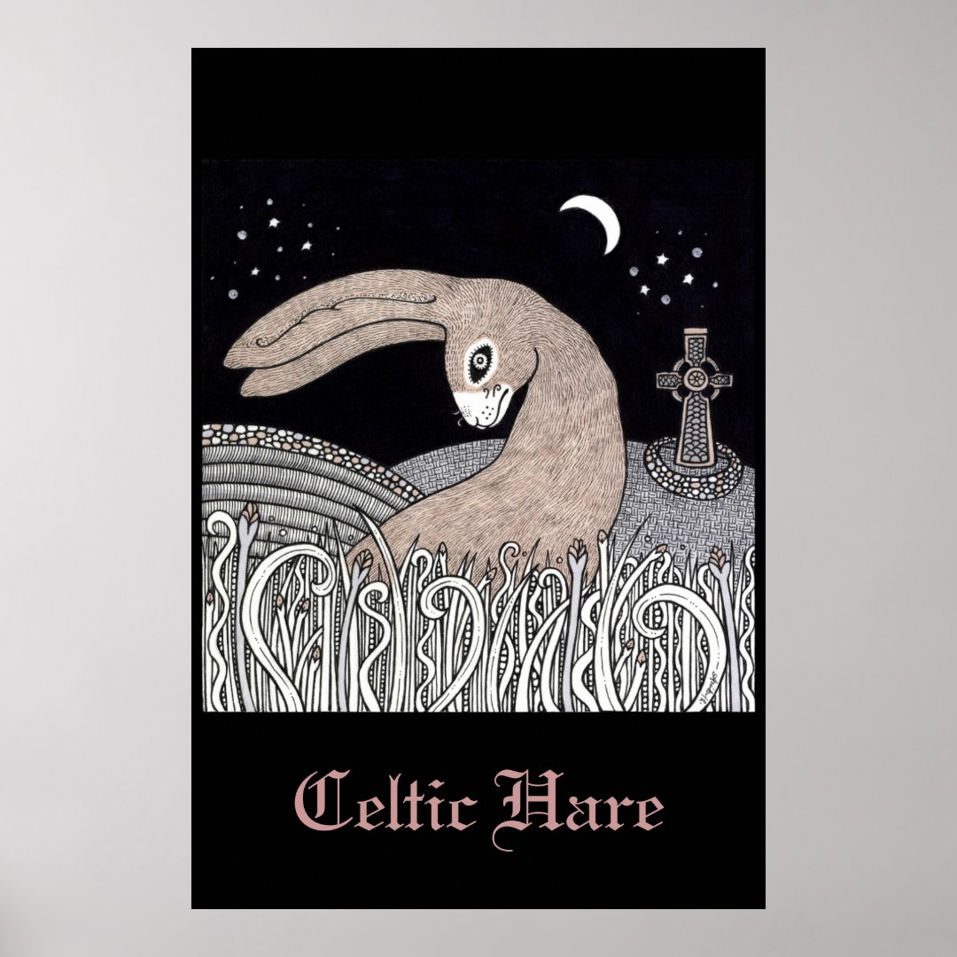 Celtic Hare Fine Art Poster | Zazzle