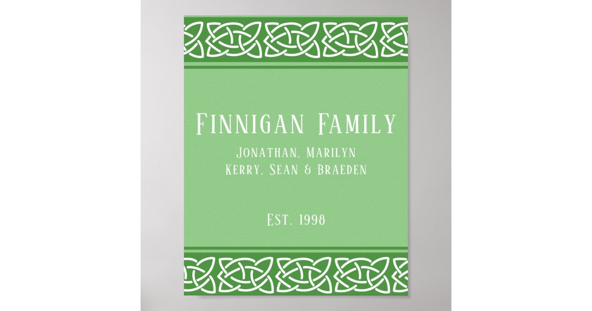Celtic Knots Band Custom Family Poster | Zazzle