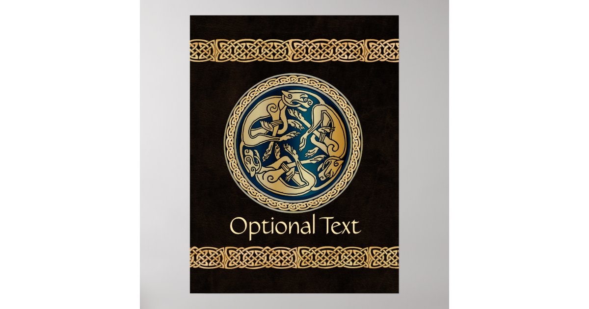 Celtic Wolf Knotwork Triad Poster | Zazzle