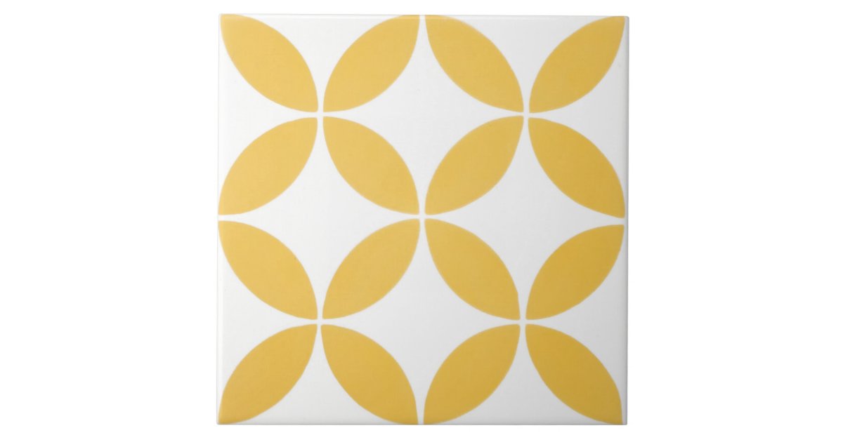 Ceramic Tile - Yellow and White Modern Pattern | Zazzle