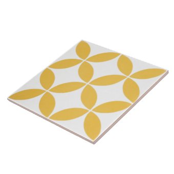 Ceramic Tile - Yellow and White Modern Pattern | Zazzle