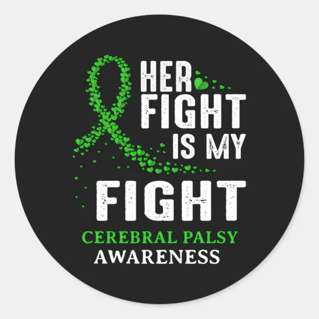 Cerebral Palsy Cp Awareness Brain Damage Green Rib Classic Round ...