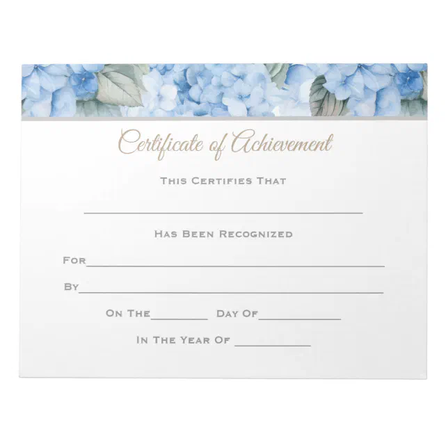 Certificate of Achievement Notepad | Zazzle