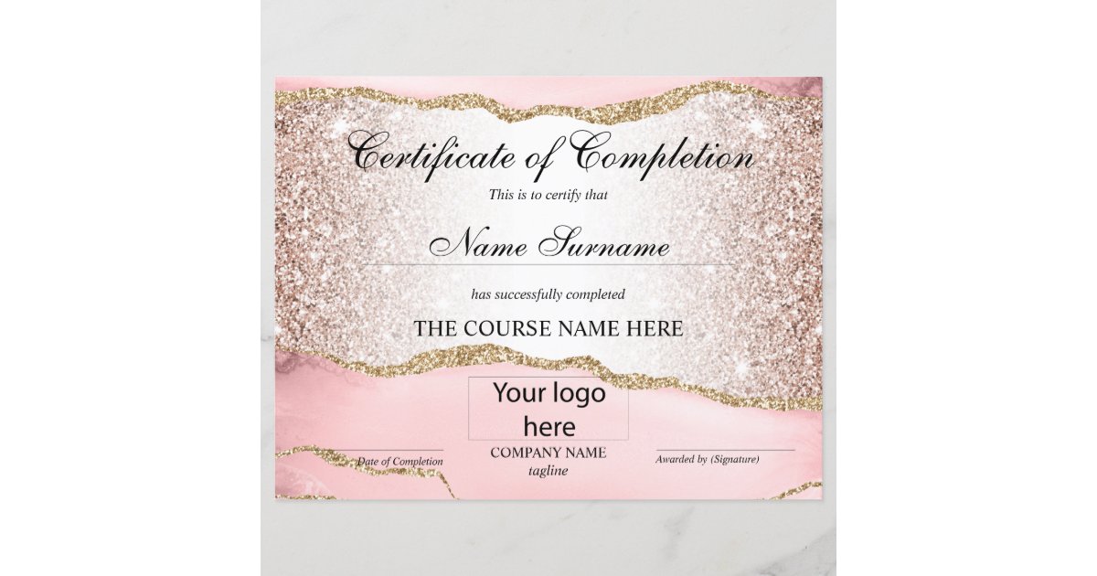 Certificate of Completion Course Completion logo | Zazzle