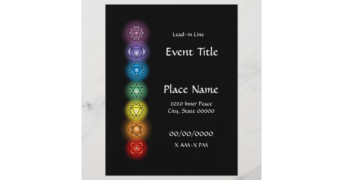 Chakras 8.5 x 11 Event Flyer | Zazzle