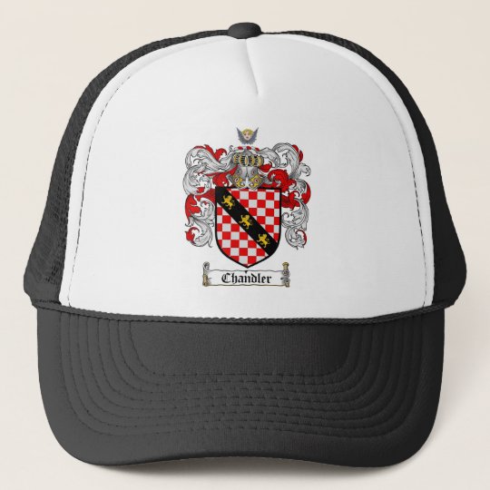 CHANDLER FAMILY CREST - CHANDLER COAT OF ARMS TRUCKER HAT | Zazzle.co.uk