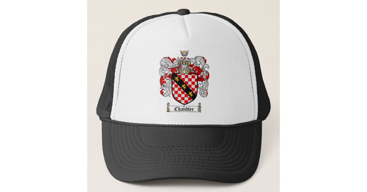 CHANDLER FAMILY CREST - CHANDLER COAT OF ARMS TRUCKER HAT | Zazzle