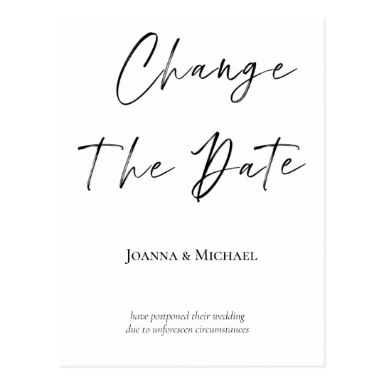 Change the Date Wedding Date Announcement Postcard | Zazzle.co.uk