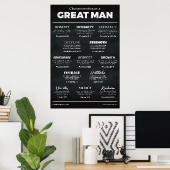 Characteristics of a Great Man Poster | Zazzle