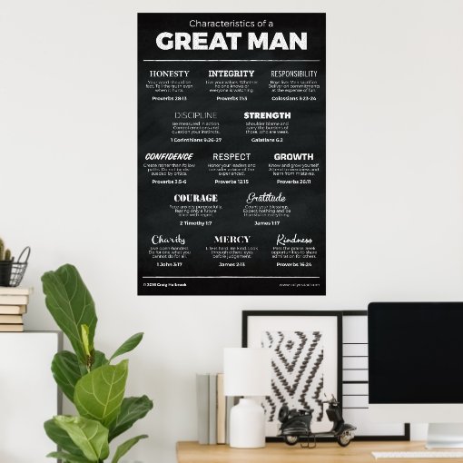 Characteristics of a Great Man Poster | Zazzle