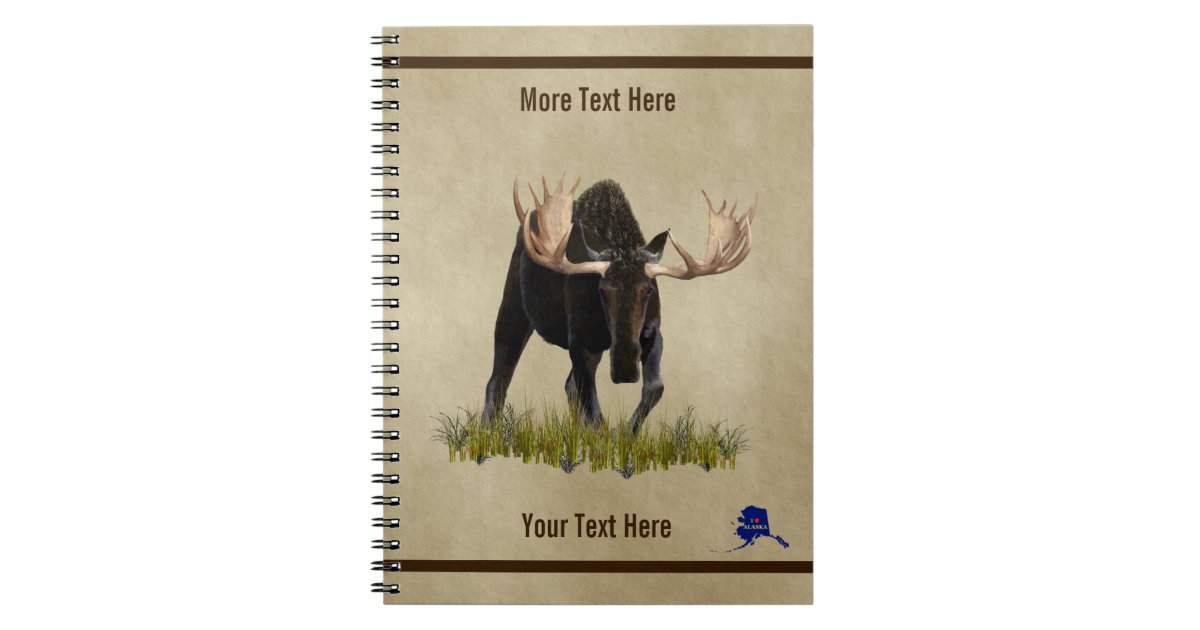 Charging Bull Moose On Old Paper Notebook | Zazzle