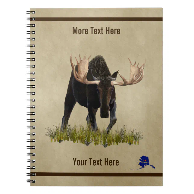 Charging Bull Moose On Old Paper Notebook | Zazzle