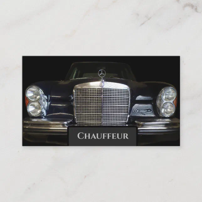 Chauffeur noble Mercedes Benz oldtimer driver Business Card | Zazzle
