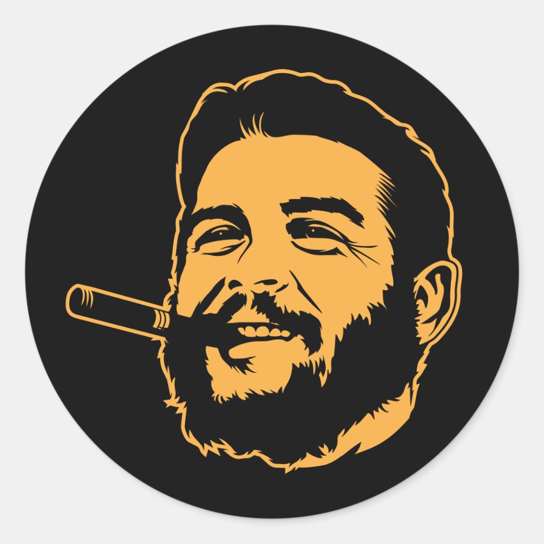 Che Guevara with Cigar Portrait Sticker | Zazzle