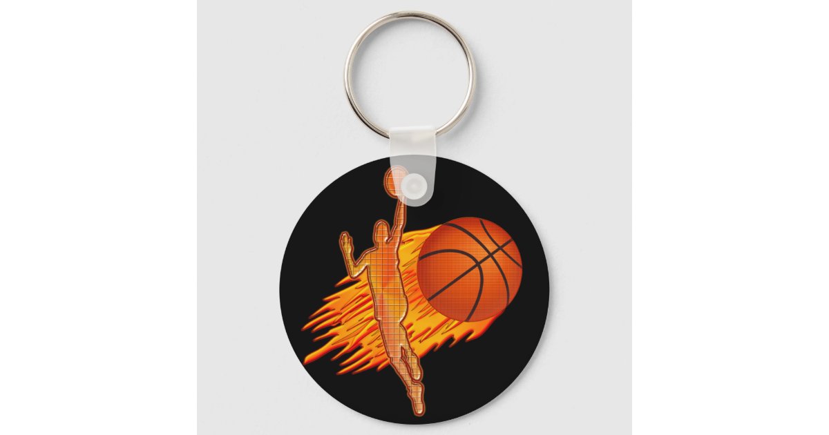 CHEAP Basketball TEAM Gifts Flaming Basketball Key Ring | Zazzle